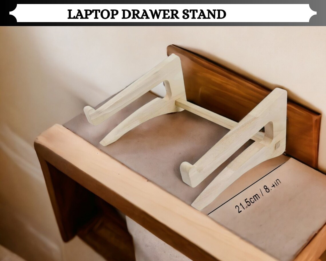 Wooden Laptop Stand, Detachable Notebook Holder, Vertical Mounted ,fits ...