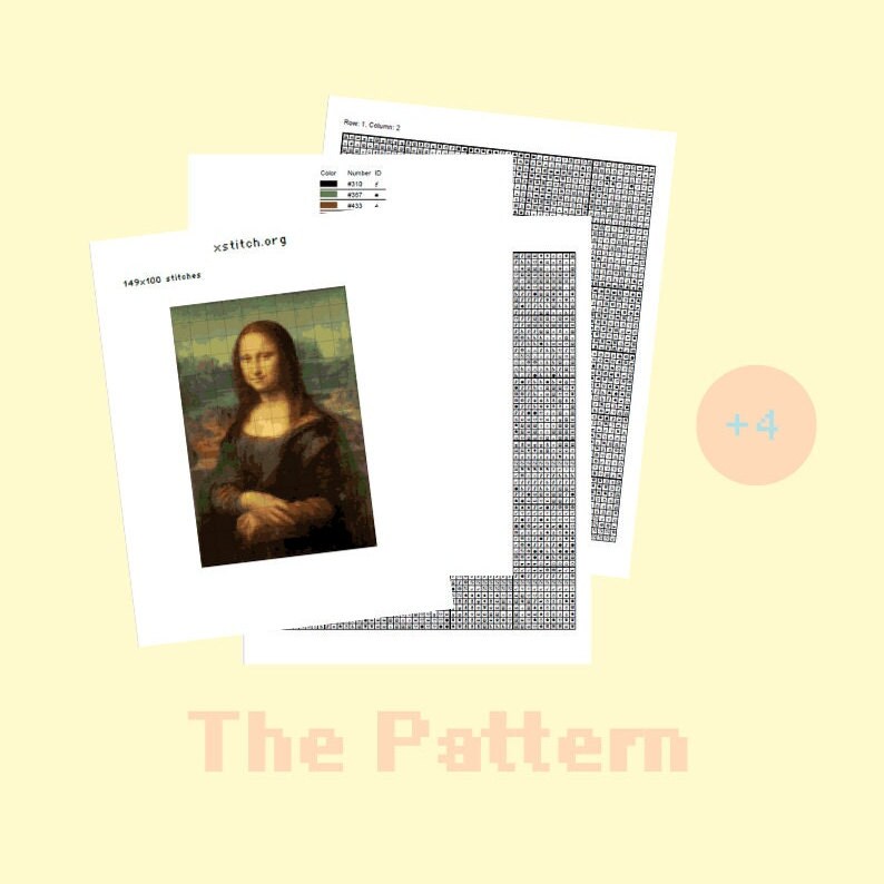 Cross Stitch Pattern Mona Lisa medium - Etsy