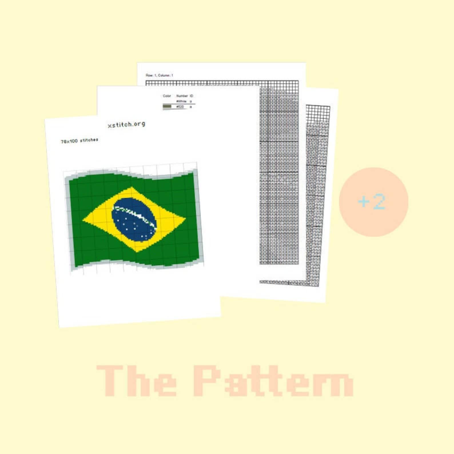 Cross Stitch Pattern Brazil Flag - Etsy