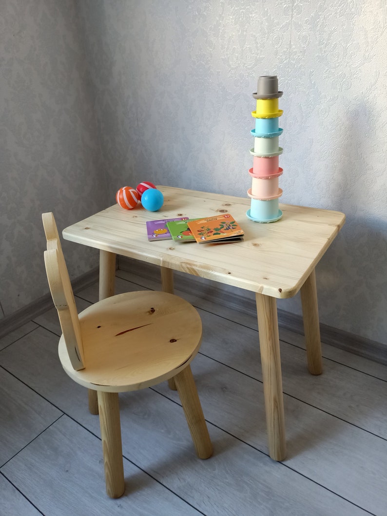 Handmade Montessori Kids Table and Chair, Kids Room Furniture, Kids ...