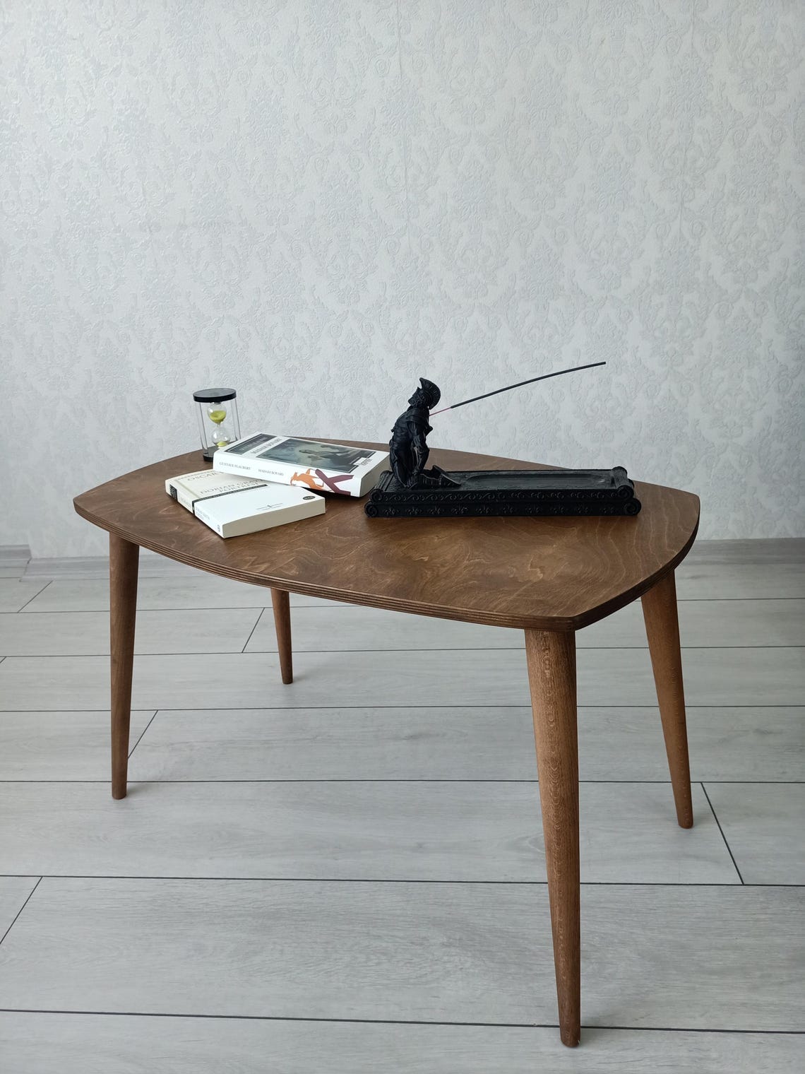 Wooden Center Table for Livingroom, Coffee Table With Conical Legs, Mid ...