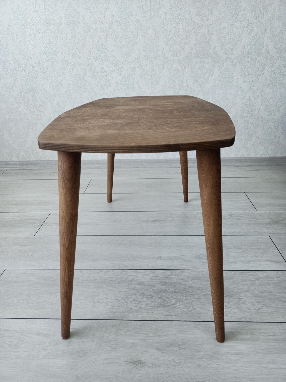 Wooden Center Table for Livingroom, Coffee Table With Conical Legs, Mid ...