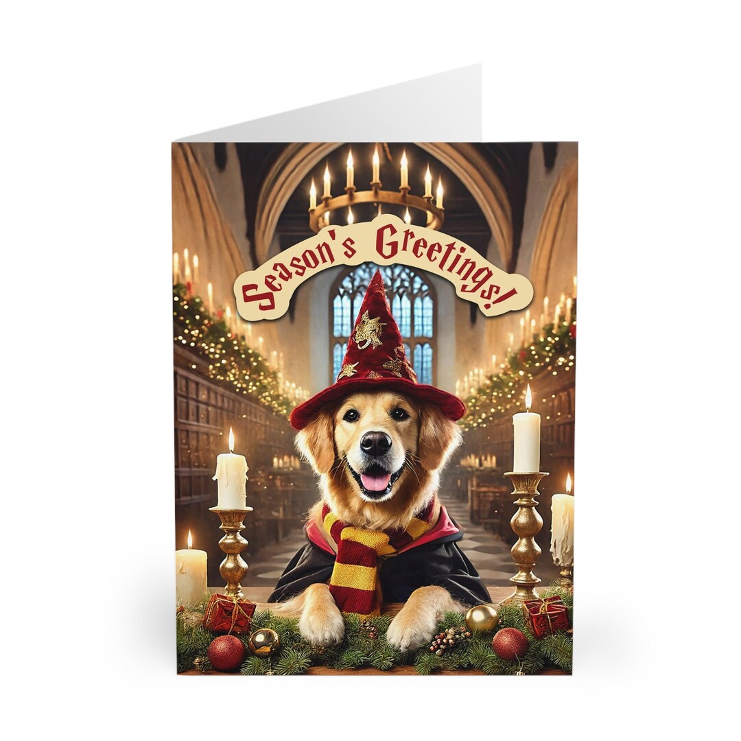 Golden Retriever in Gryffindor Inspired Wizard Outfit Harry Potter ...