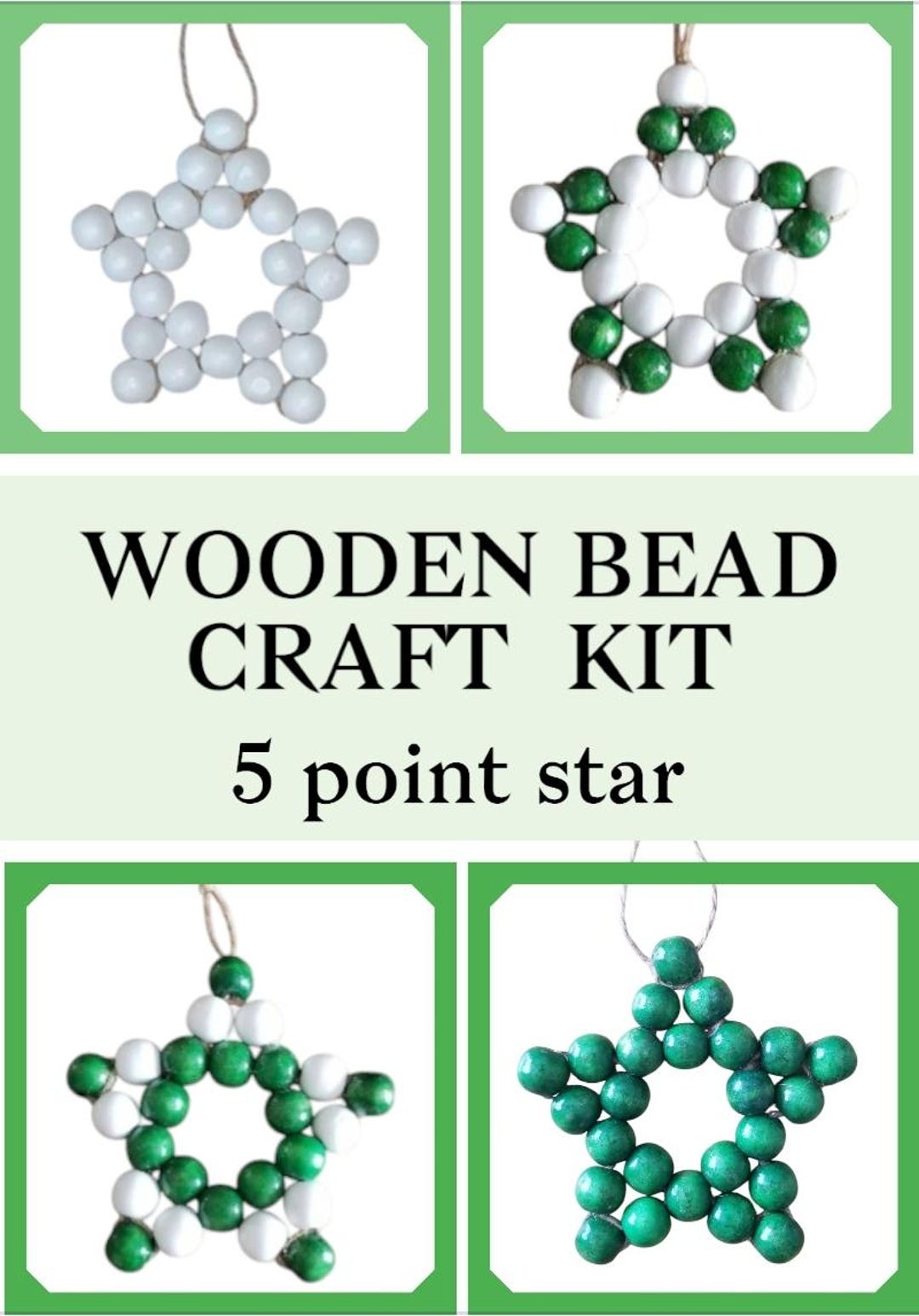 44wooden Bead Star Craft Kit, One 1 DIY Star Craft Kit, Christmas ...