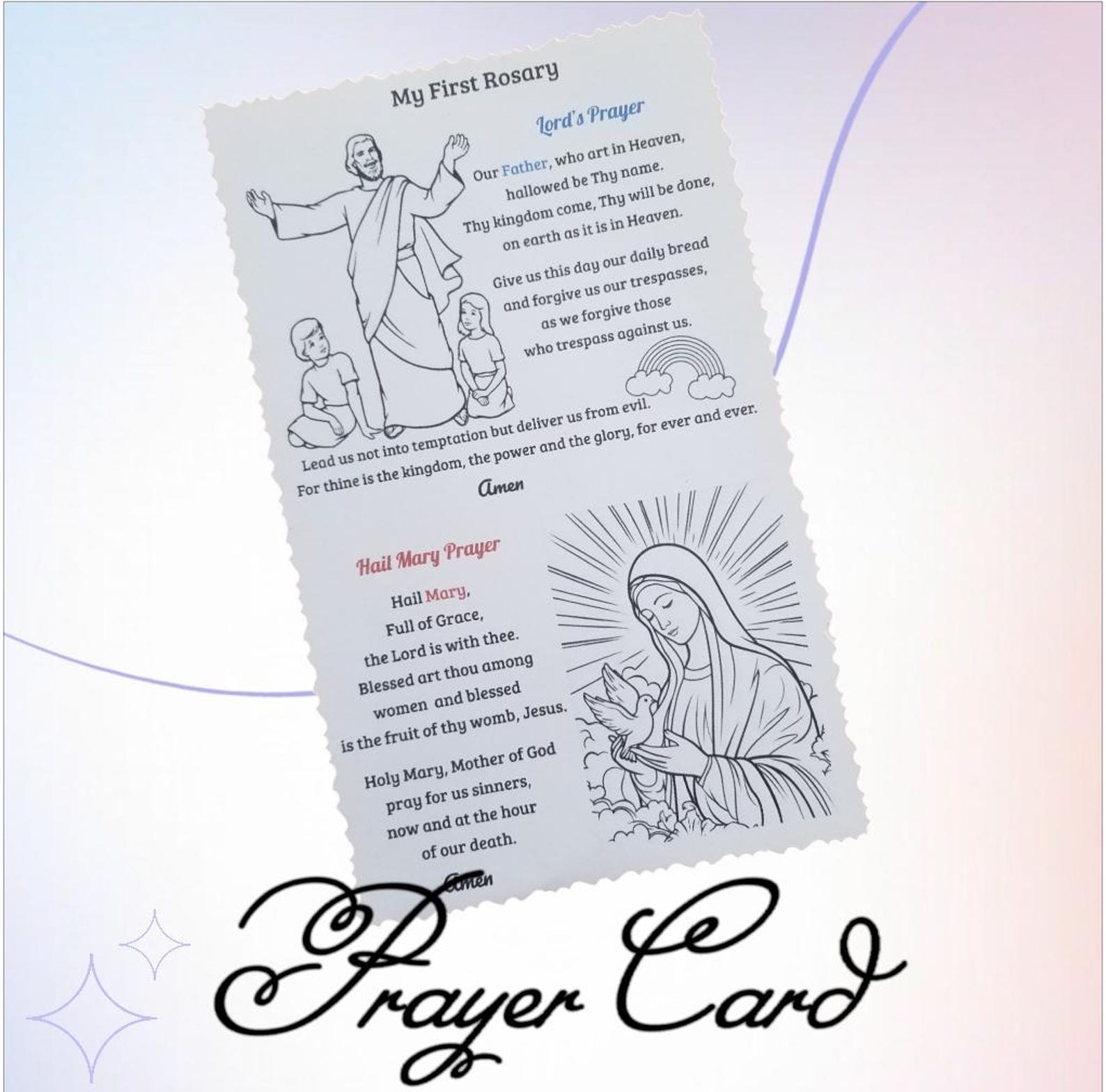 DIY Wooden Rosary Kit for Kids: Color-coded Beads & Prayer Card - Etsy