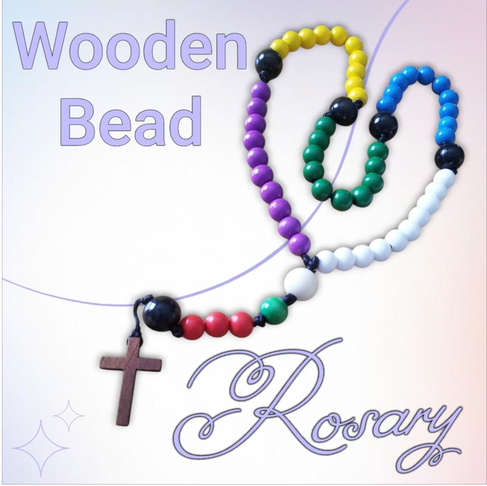 DIY Wooden Rosary Kit for Kids: Color-coded Beads & Prayer Card - Etsy