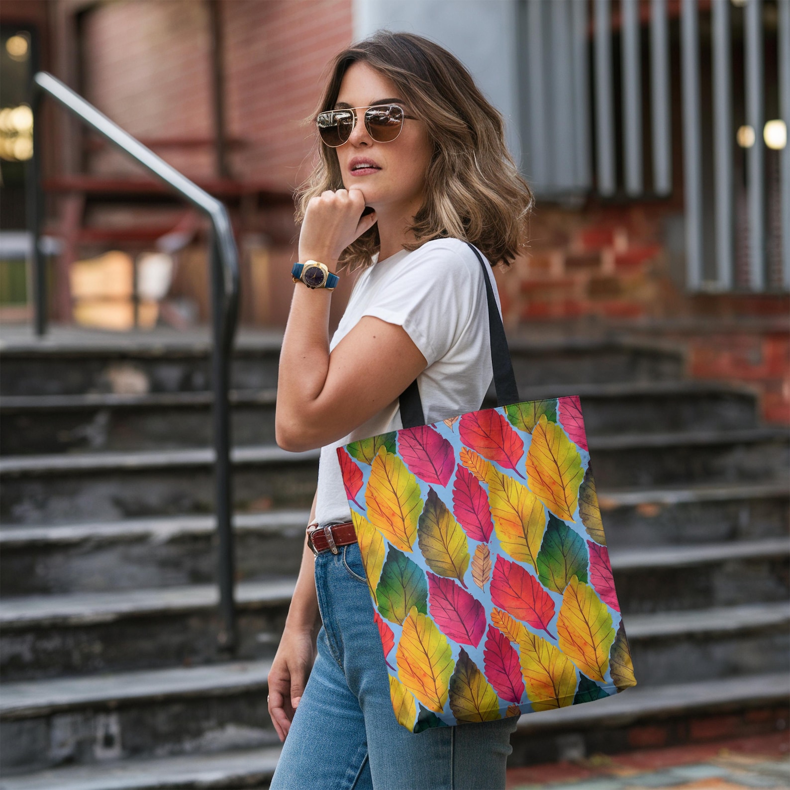 Fall Leaves Tote Bag, Autumn Leaf Purse, Fall Purse, Colorful Nature ...