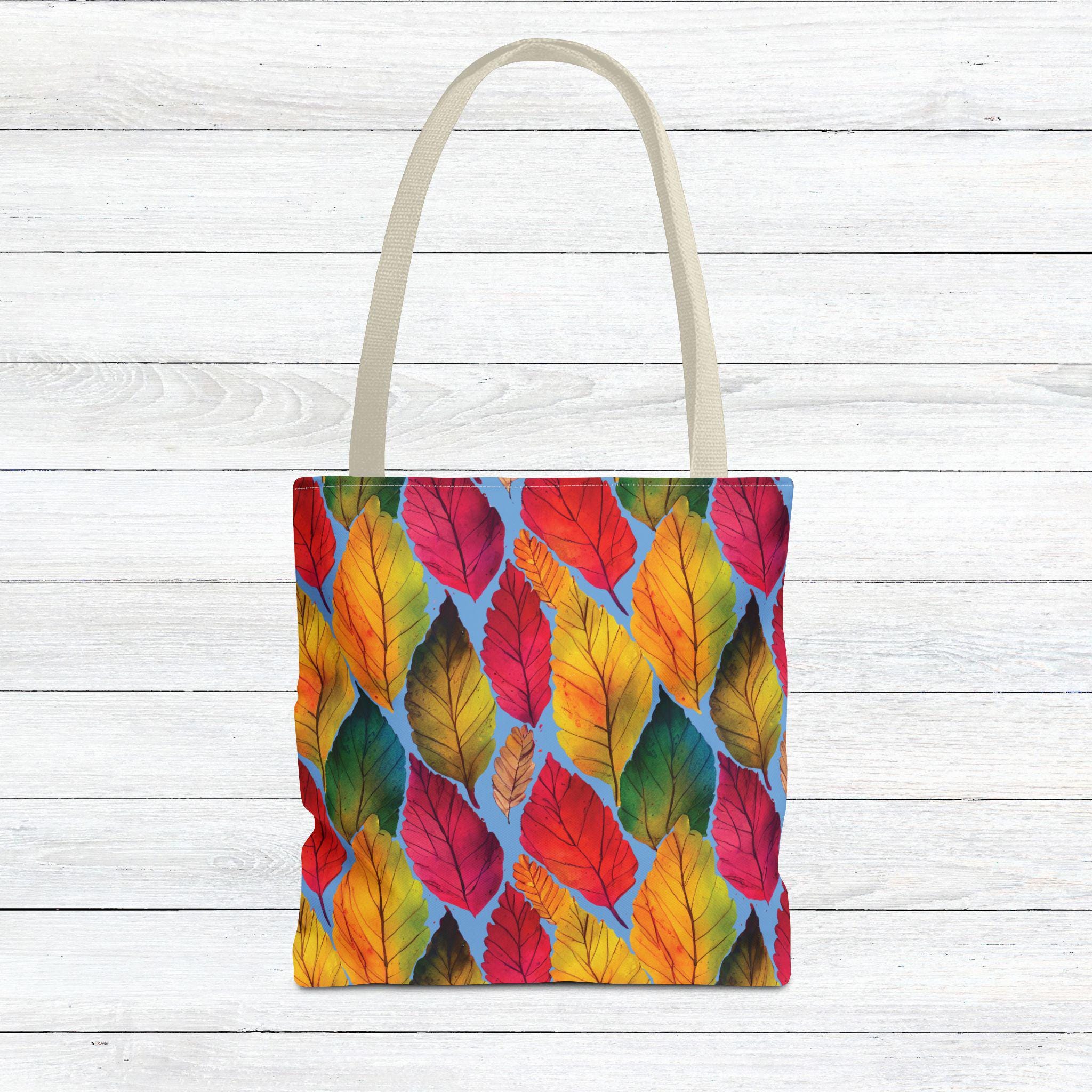 Fall Leaves Tote Bag, Autumn Leaf Purse, Fall Purse, Colorful Nature ...