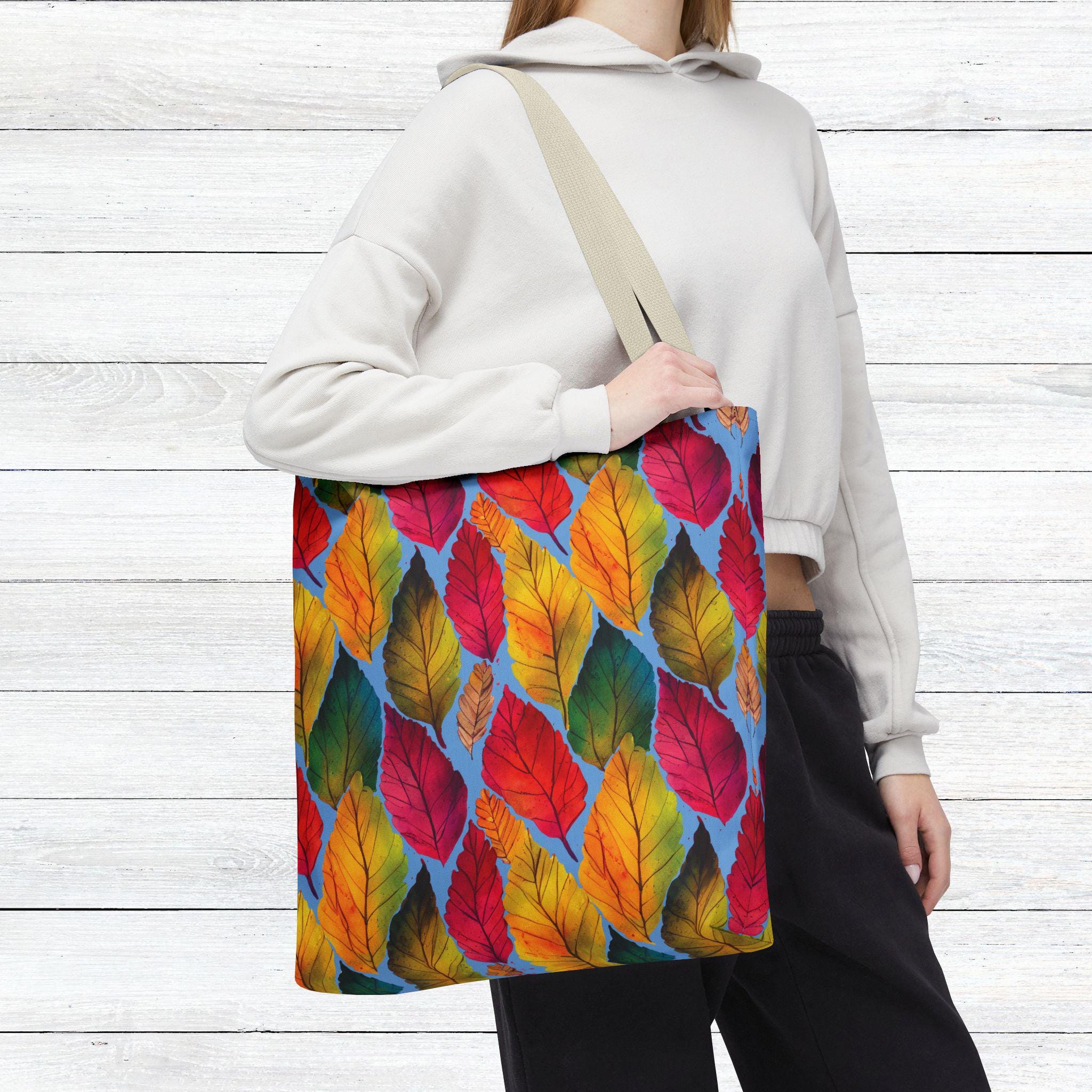 Fall Leaves Tote Bag, Autumn Leaf Purse, Fall Purse, Colorful Nature ...