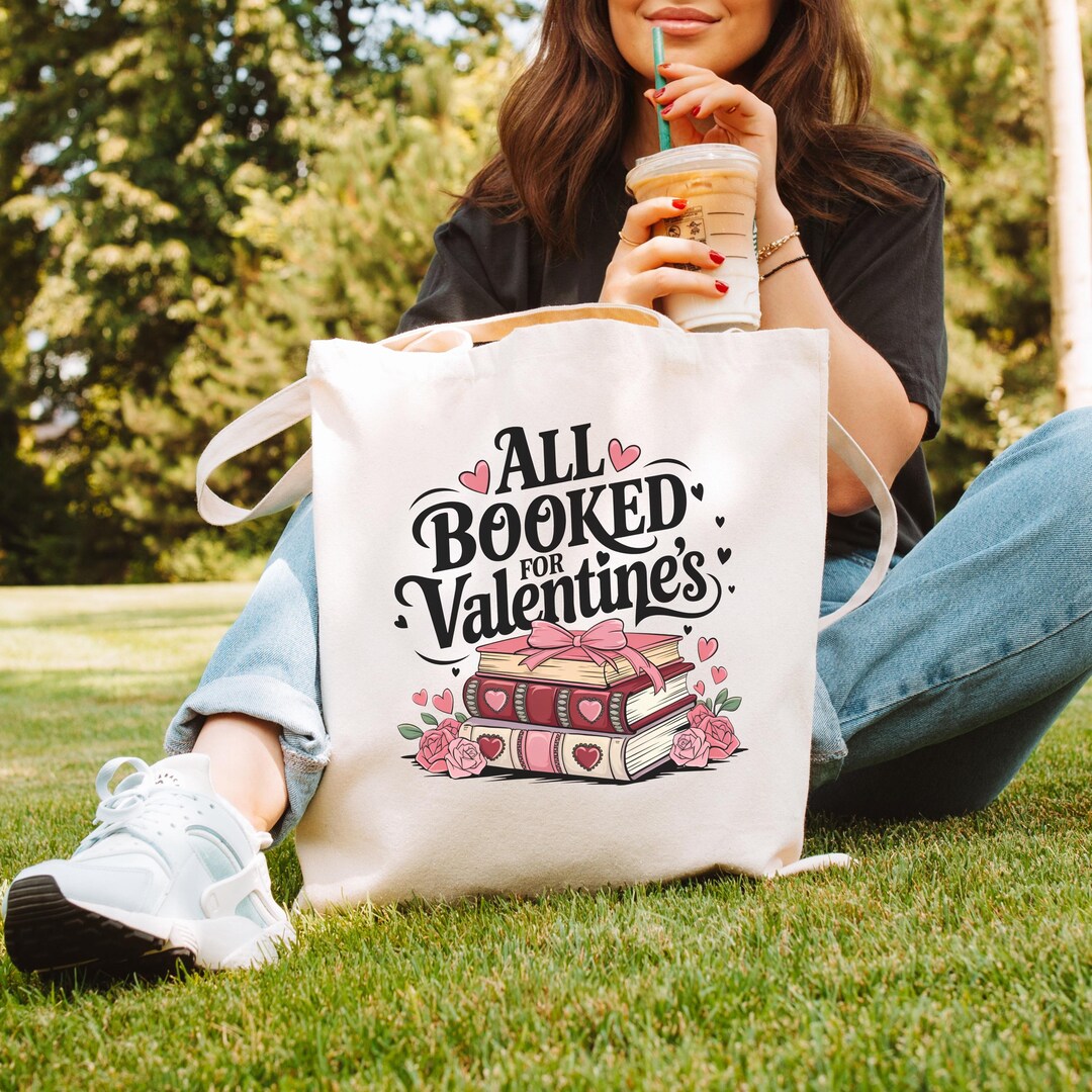 Book Themed Gift Bag, Booked for Valentine's, Book Lovers Bag, Gift for ...