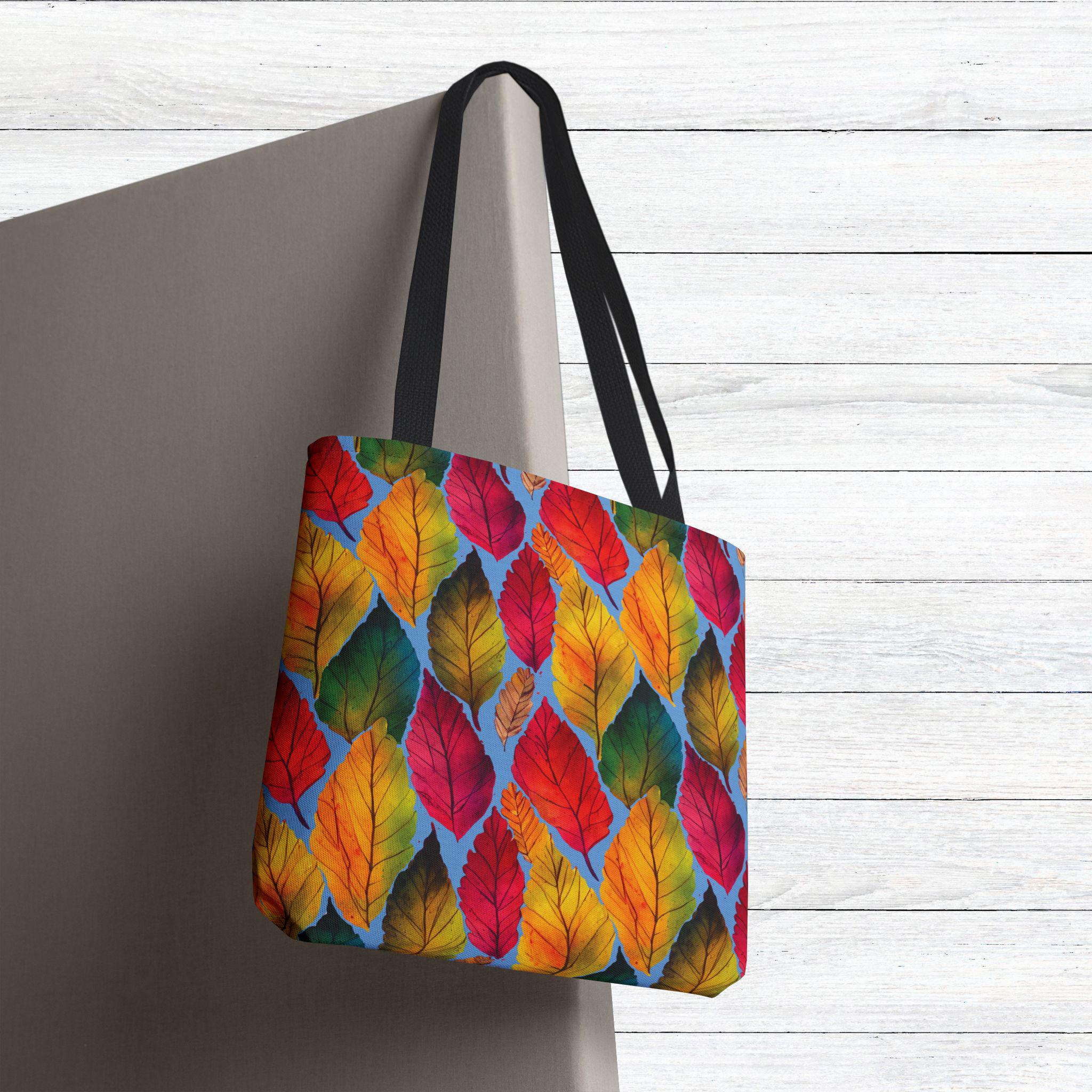 Fall Leaves Tote Bag, Autumn Leaf Purse, Fall Purse, Colorful Nature ...
