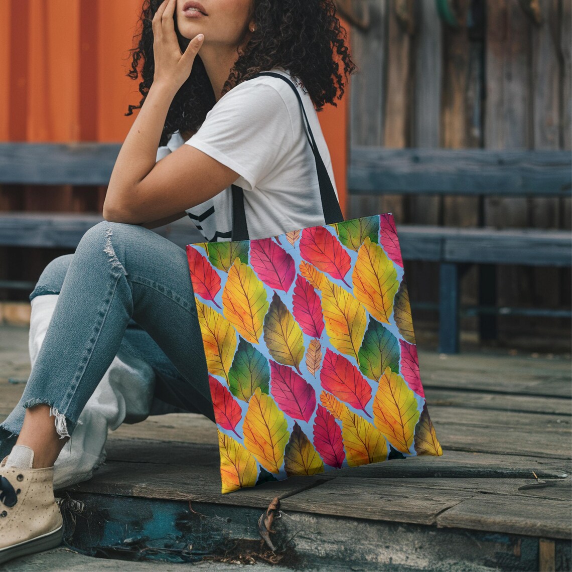 Fall Leaves Tote Bag, Autumn Leaf Purse, Fall Purse, Colorful Nature ...