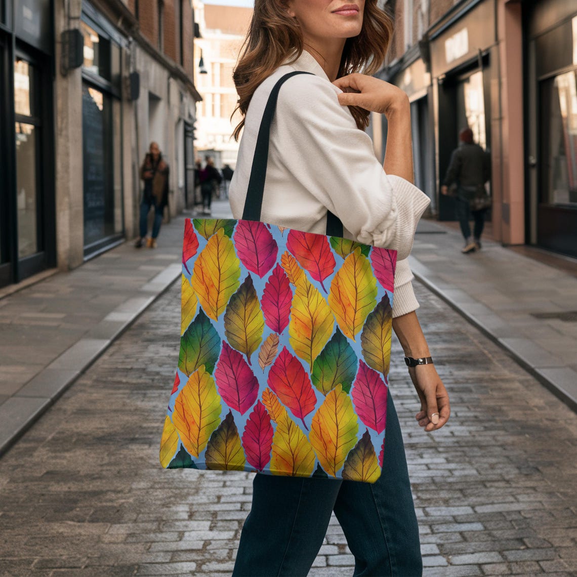 Fall Leaves Tote Bag, Autumn Leaf Purse, Fall Purse, Colorful Nature ...