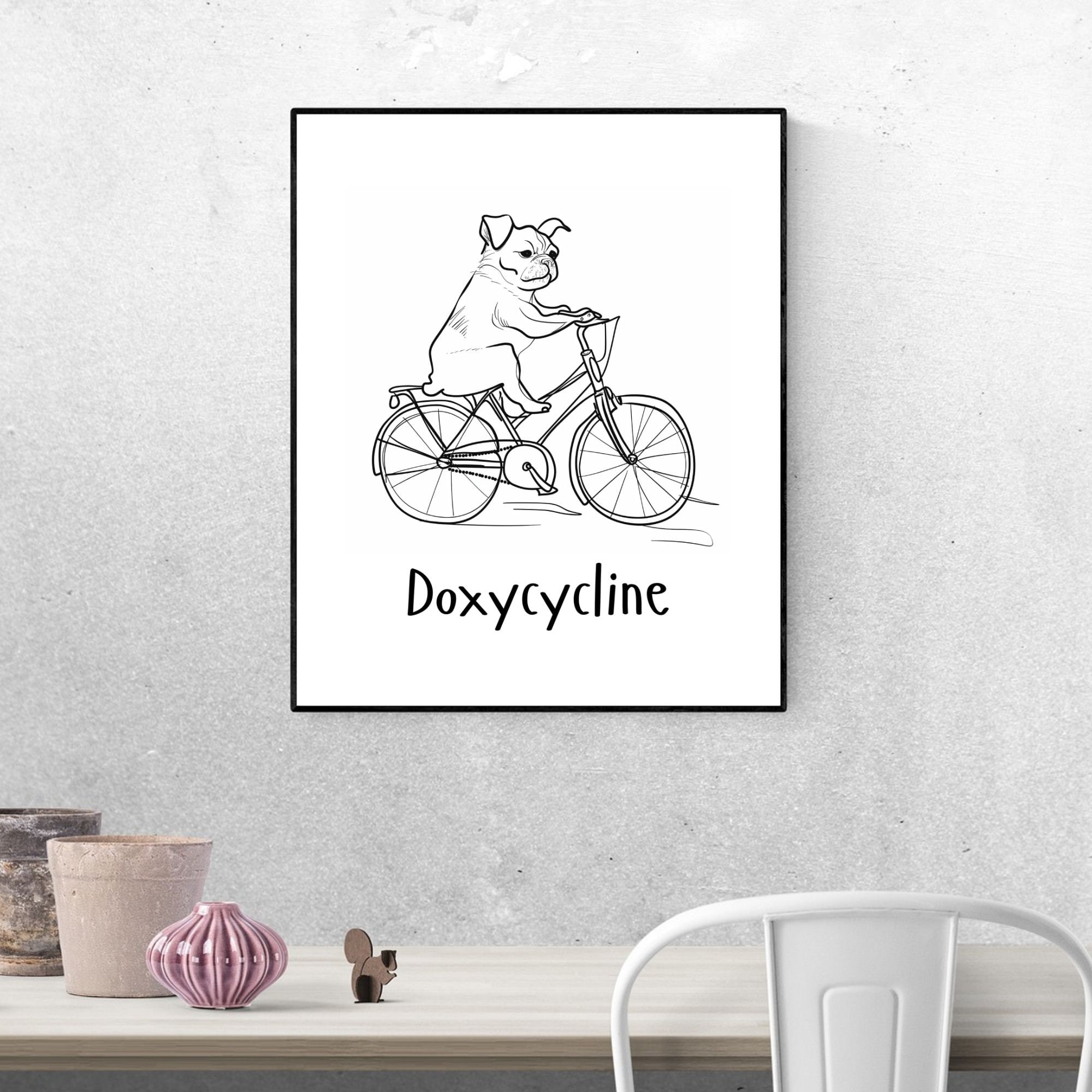 Doxycycline Wall Art, Nurse Printable, Gift for Nurse Practitioner, Dog ...