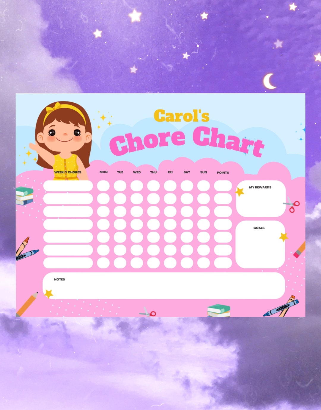 Fun Chore Chart for Kids - Etsy