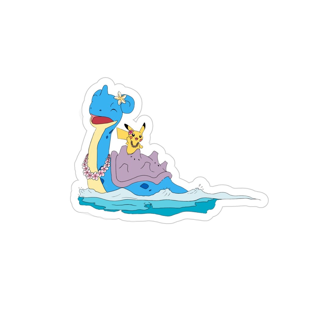 Aloha Lapras & Pikachu Transparent Outdoor Stickers, Die-cut, 1pc - Etsy