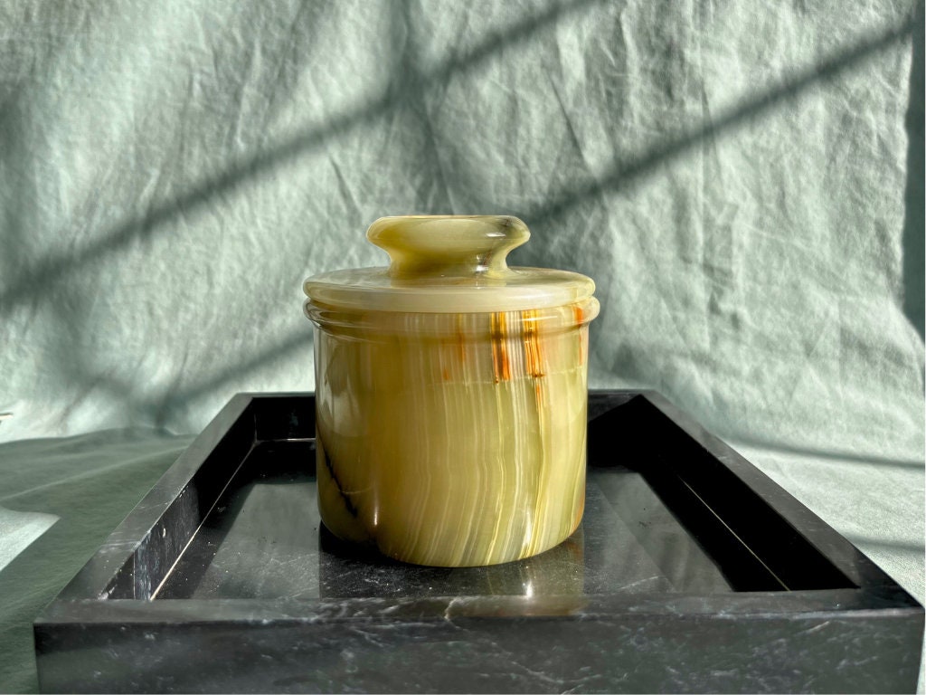 Butter Dish With Lid French Inspired Butter Bell Marble Butter Keeper ...