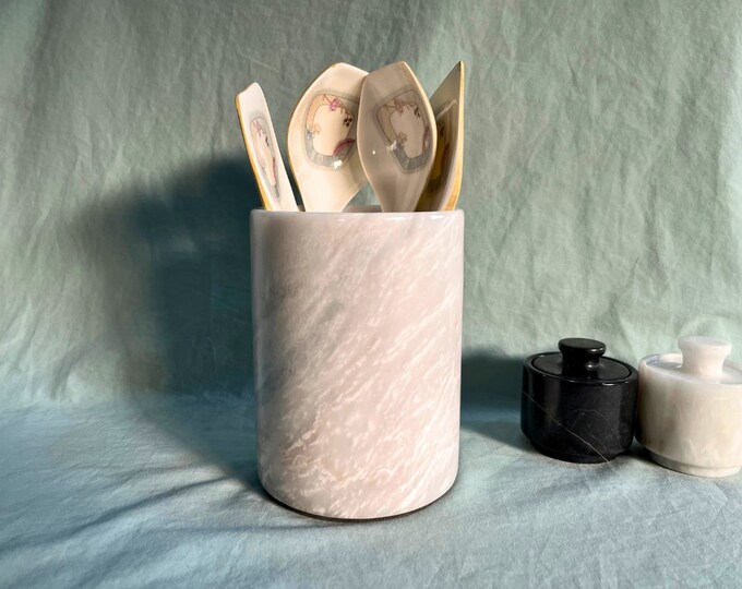 Marble Utensil Holder White Kitchen Utensil Holder Kitchen Utensil ...