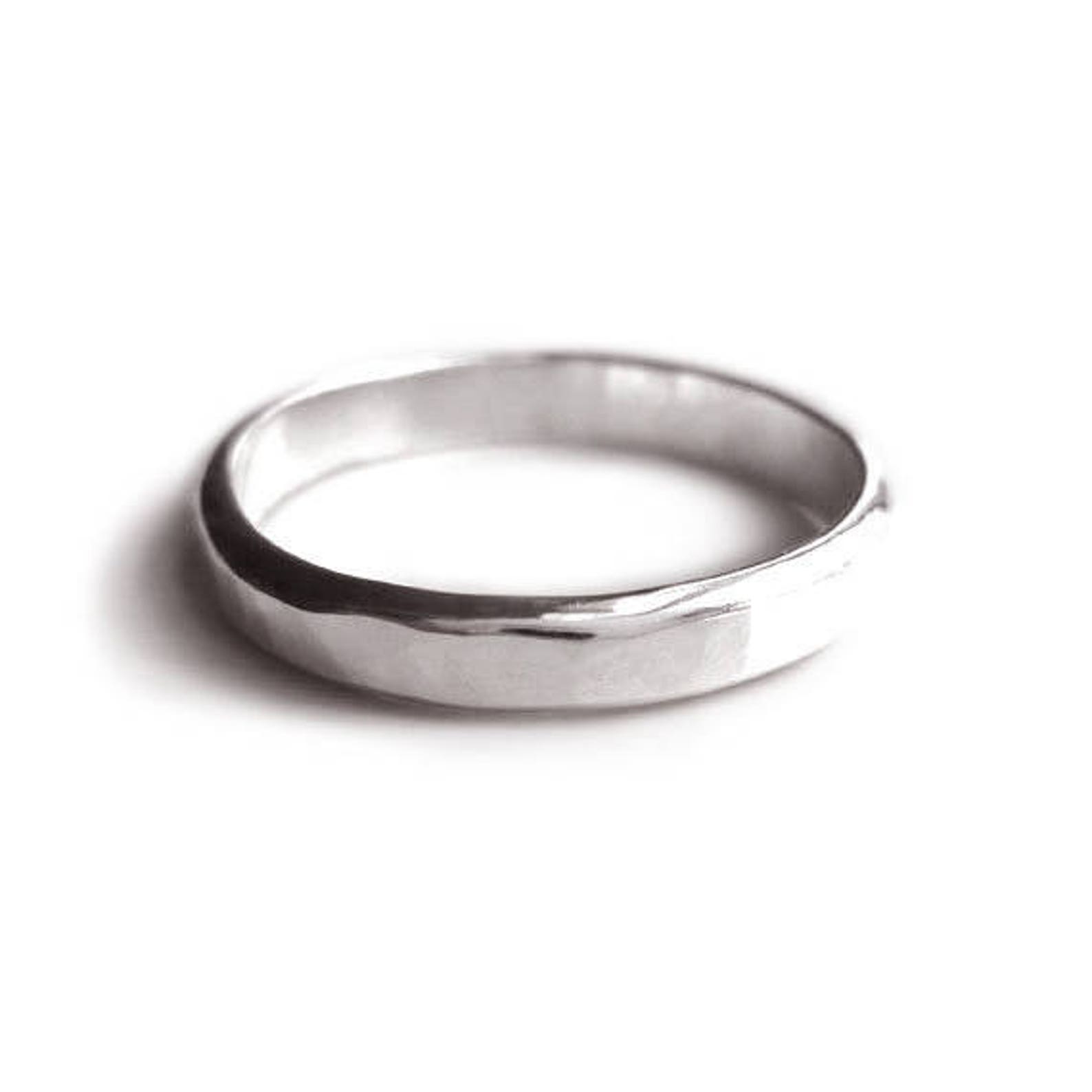 Silver Hammered Ring Sterling Silver Handmade Sparkle | Etsy