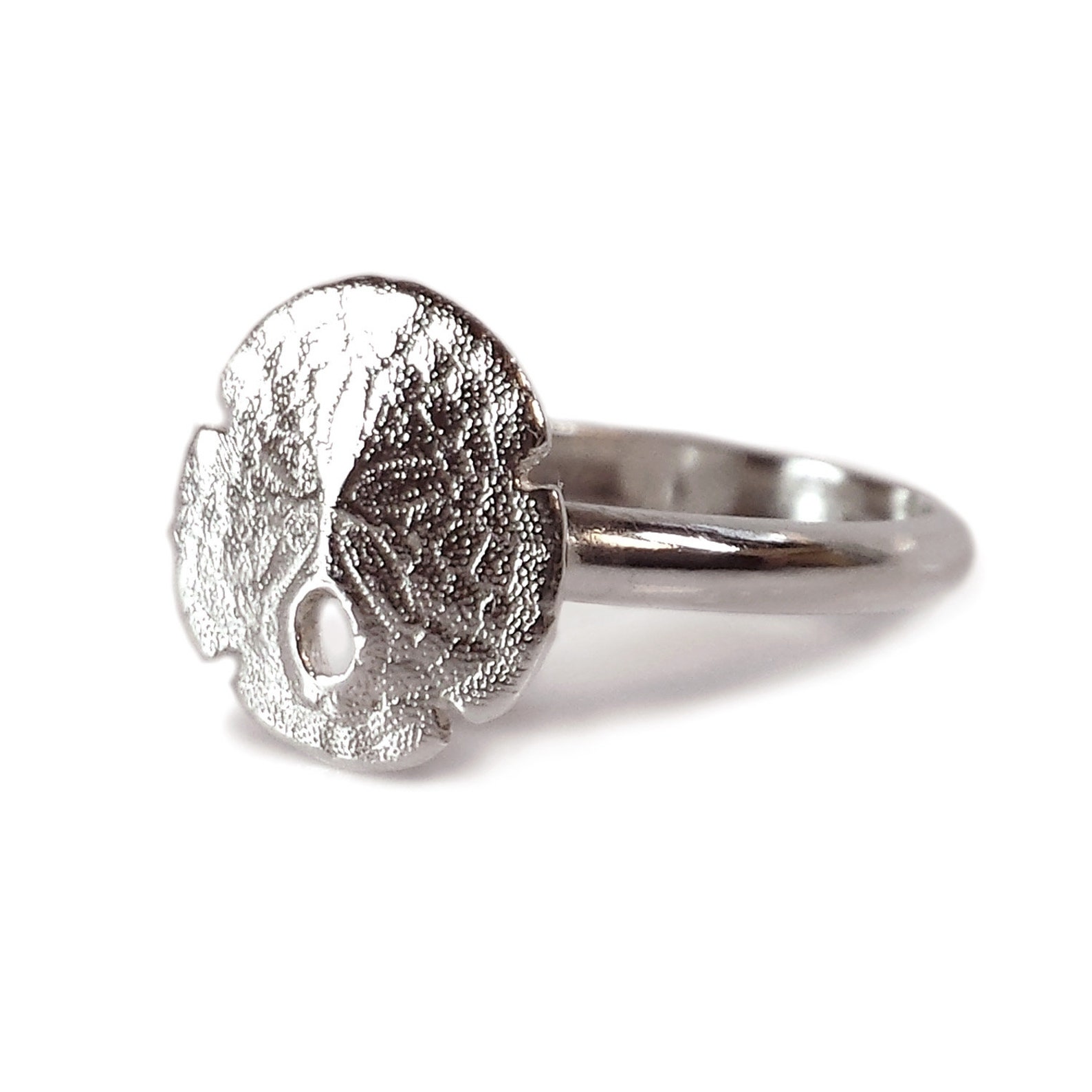 Small Sand Dollar Ring Silver Sand Dollar Sand Dollar Ring | Etsy