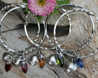 Stacker Bangle Sterling Silver Bangle Bracelet rustic | Etsy