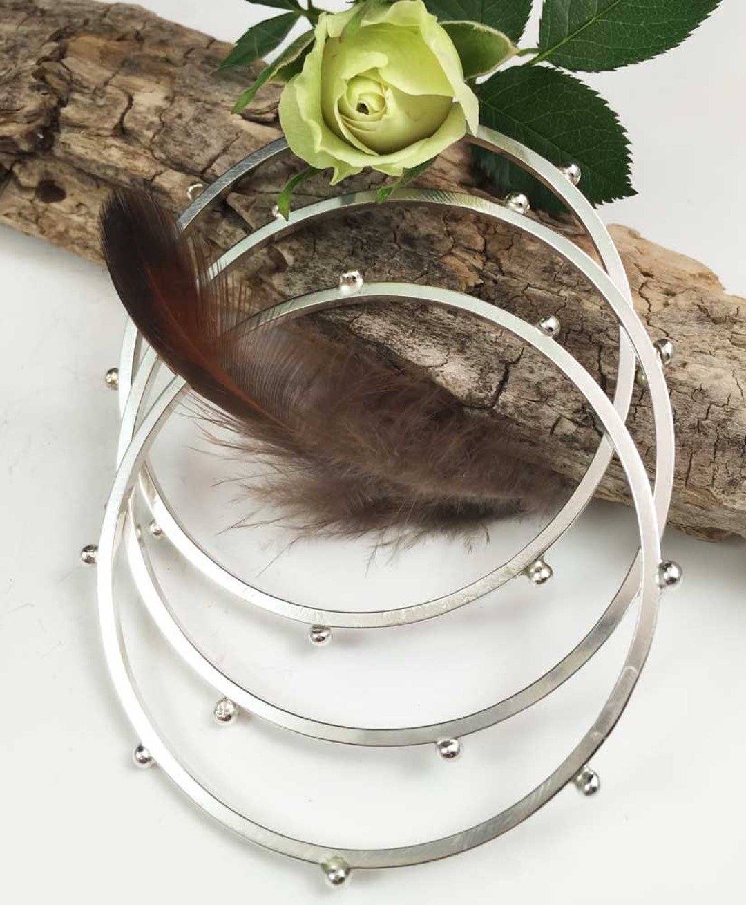 Stacker Bangle Sterling Silver Bangle Bracelet, Rustic, Artisan ...