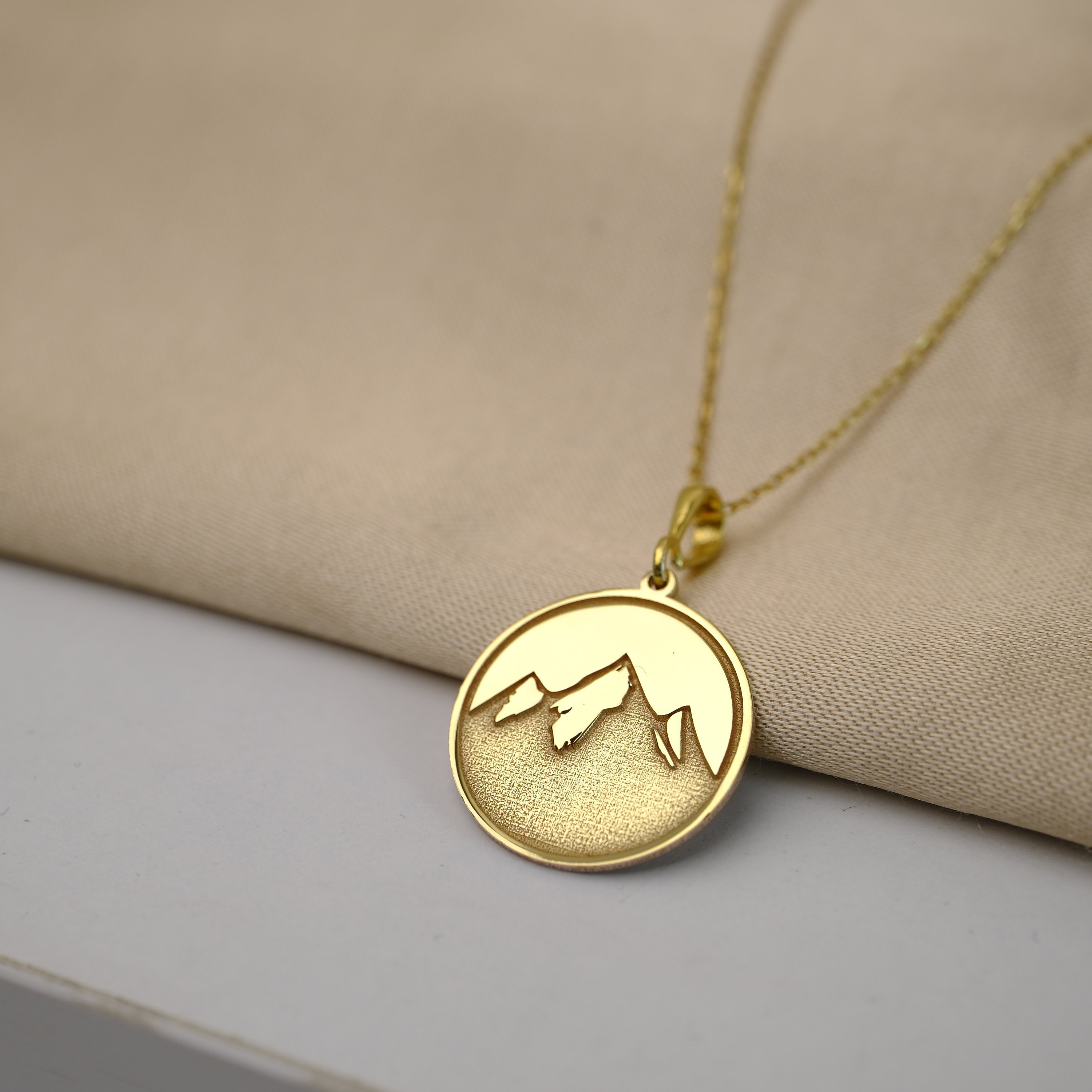 Nature Inspired Solid Gold Mountain Necklace Perfect Gift for Her - Etsy