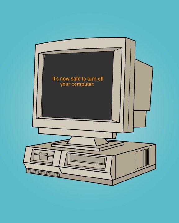 Old Computer Digital Art Print - Etsy