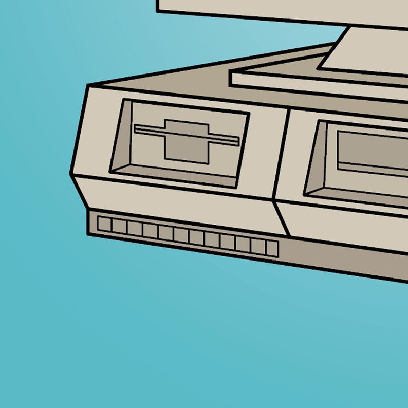 Old Computer Digital Art Print - Etsy
