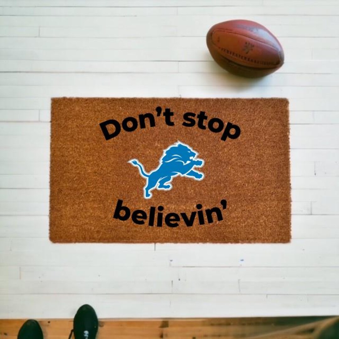 Detroit Inspired Mat/ Detroit Lions Homeowner Gift/ Summer Decor ...