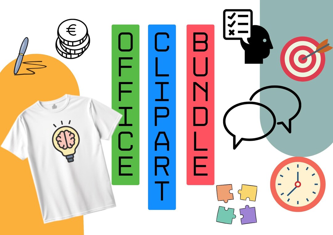 Office Clipart Bundle, Business Workspace Design, Office Supplies, Work ...
