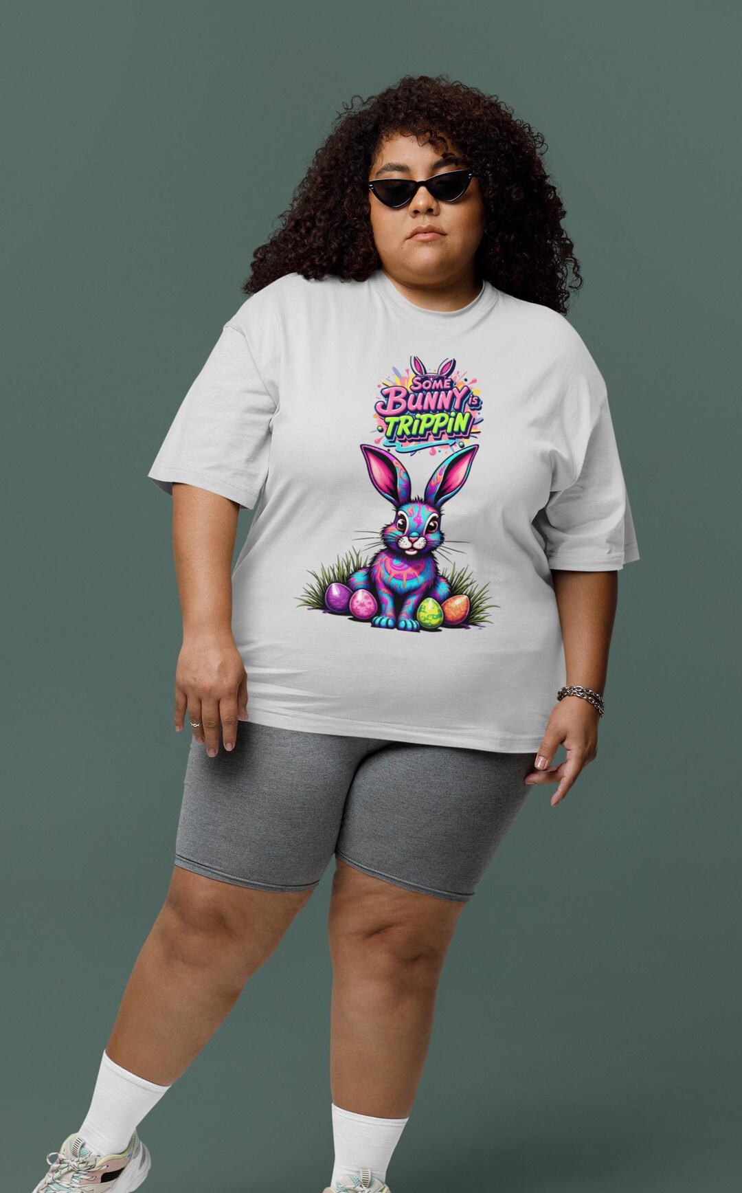 Psychedelic Easter Bunny Custom T-shirt, Boho Easter T-shirt, Trippy ...