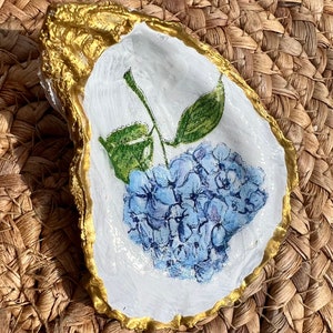 Bulk or Solo Hand Made Oyster Shell Ring Dishes Hydrangea/coastal Grandmillenial Perfect Bridal ...
