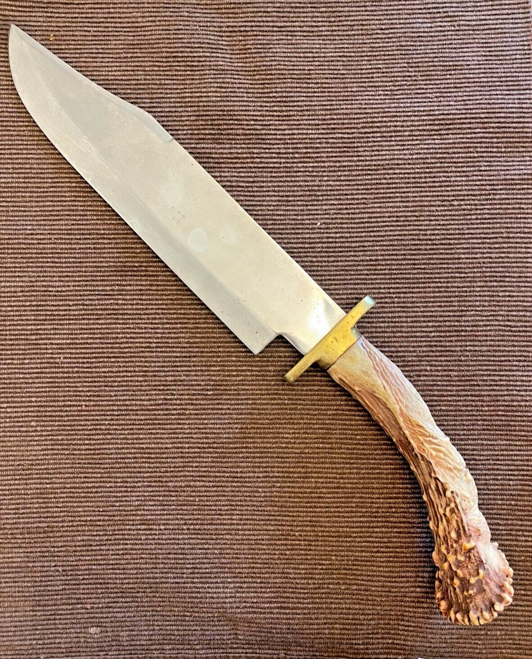 Large Custom Stag 17" Hunting Knife With Carved Handle - Etsy