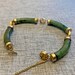 Vintage Alaskan Jade Curved Bar & Gold Clad Chinese Symbols Link ...