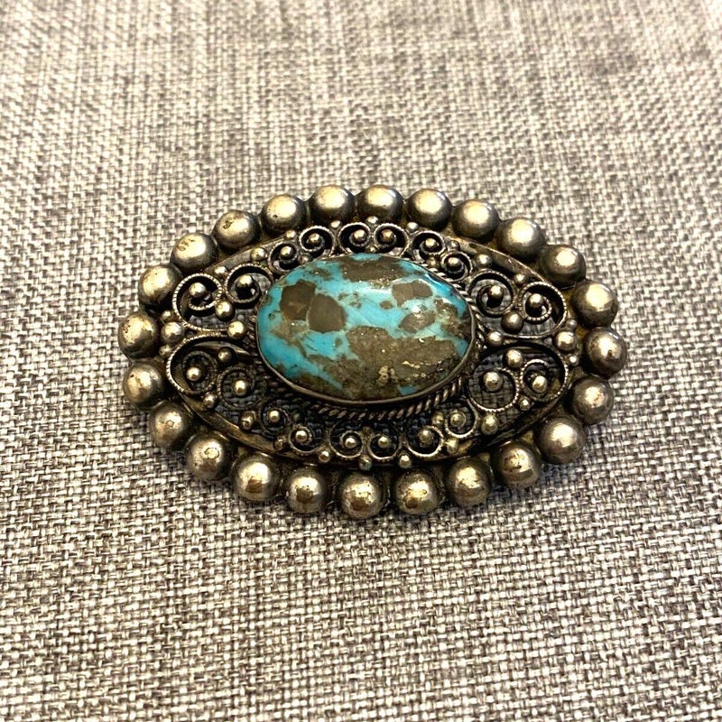 Repousse Brooch - Etsy