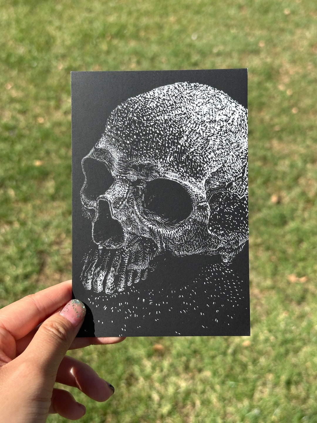 Skull Postcards Original Art Prints, Edgy Artsy Skull Home Decor ...
