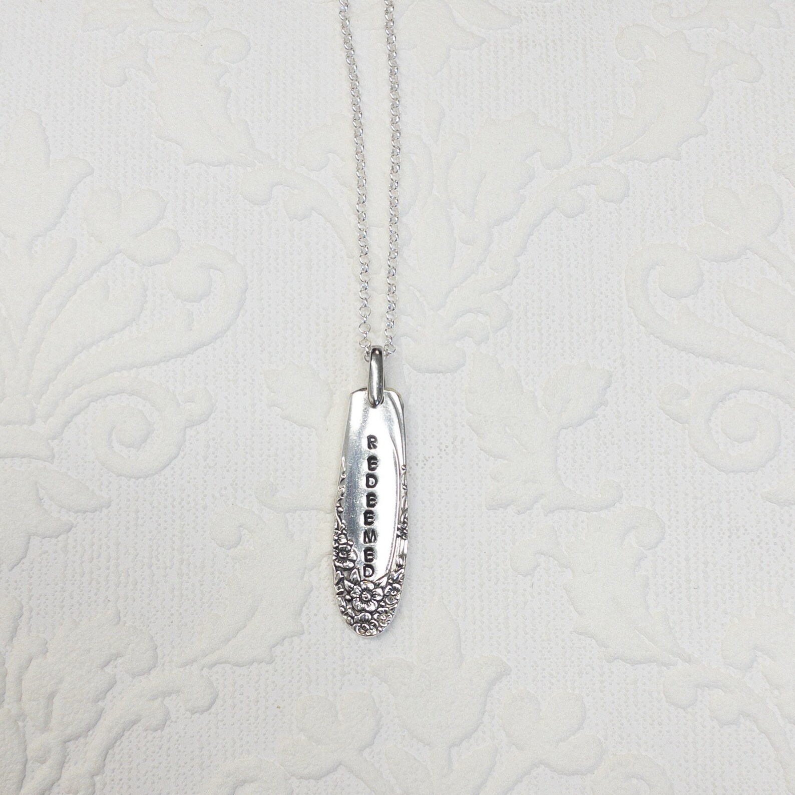 Stamped Word Spoon Handle Pendant - Etsy