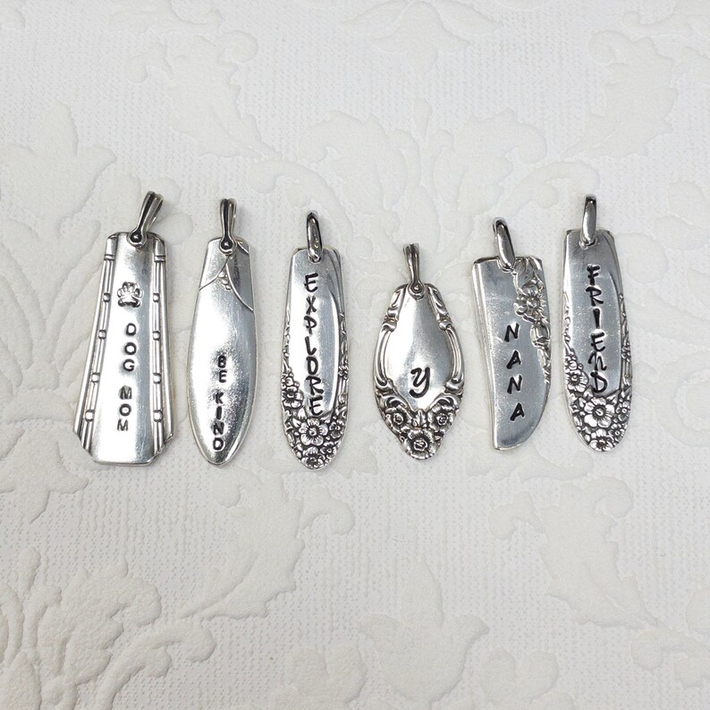 Stamped Word Spoon Handle Pendant - Etsy