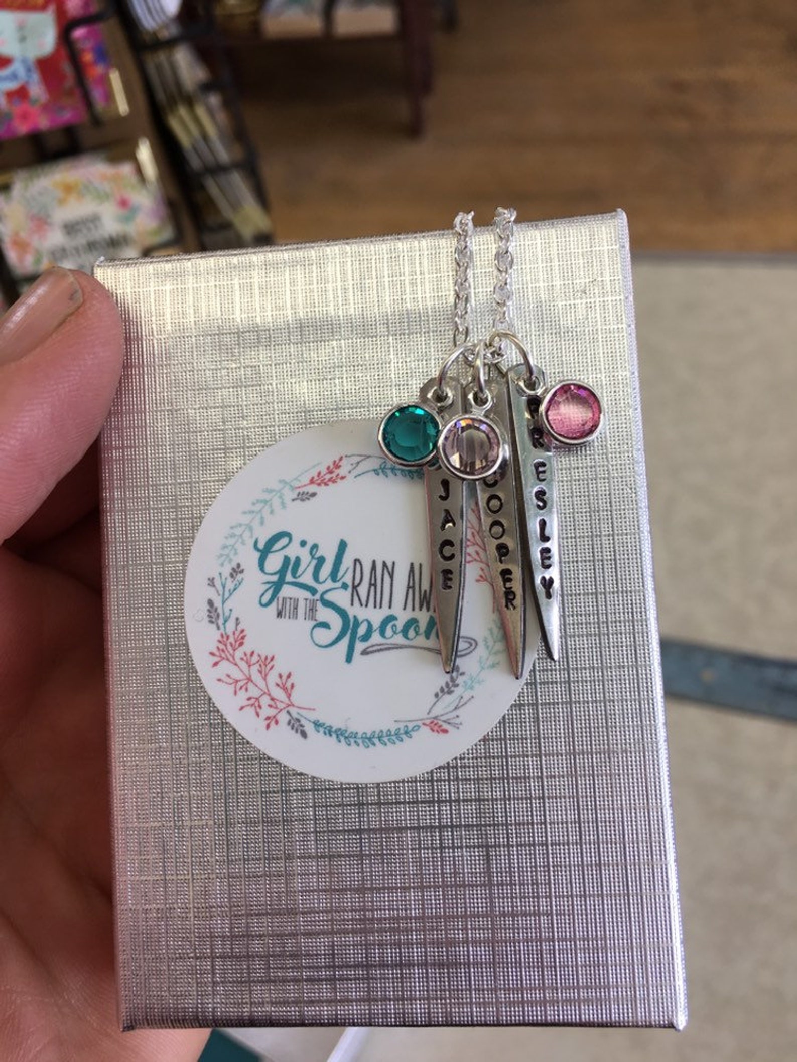 Custom fork tine name necklace | Etsy