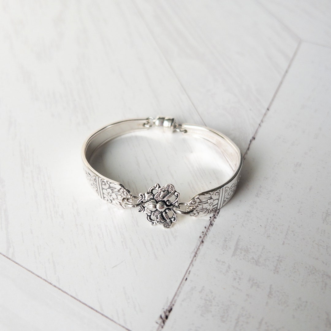 Butterfly Charm Center Silverware Handle Bracelet - Etsy