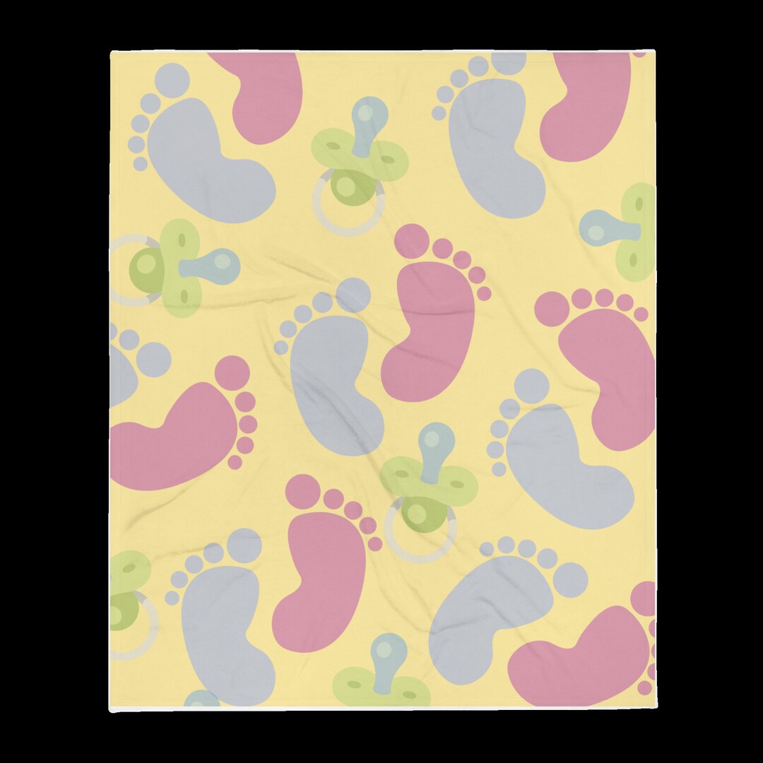 Baby Feet and Pacifier Cozy Throw Blanket - Etsy