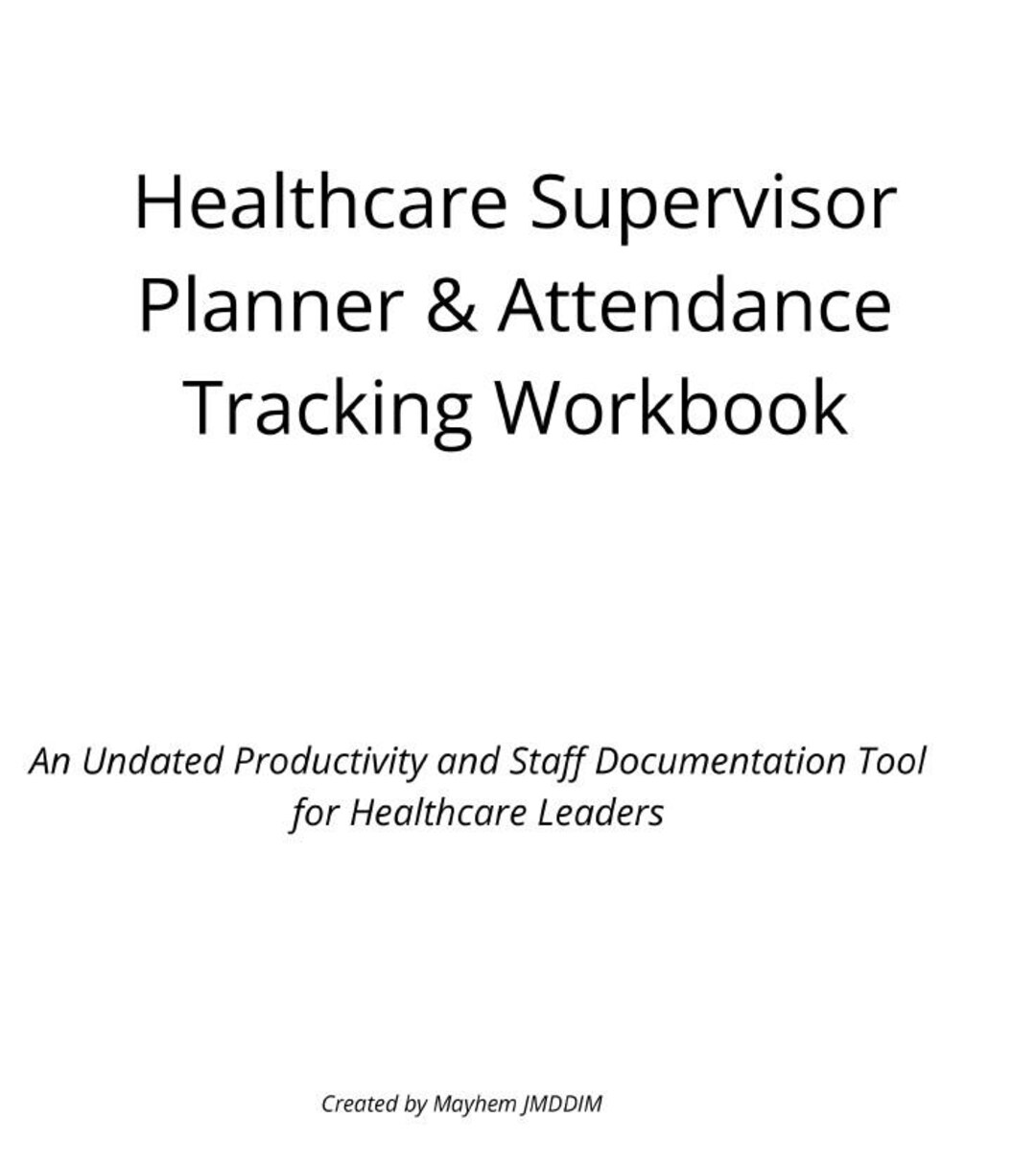Healthcare Supervisor Printable Planner / Staff Attendance ...