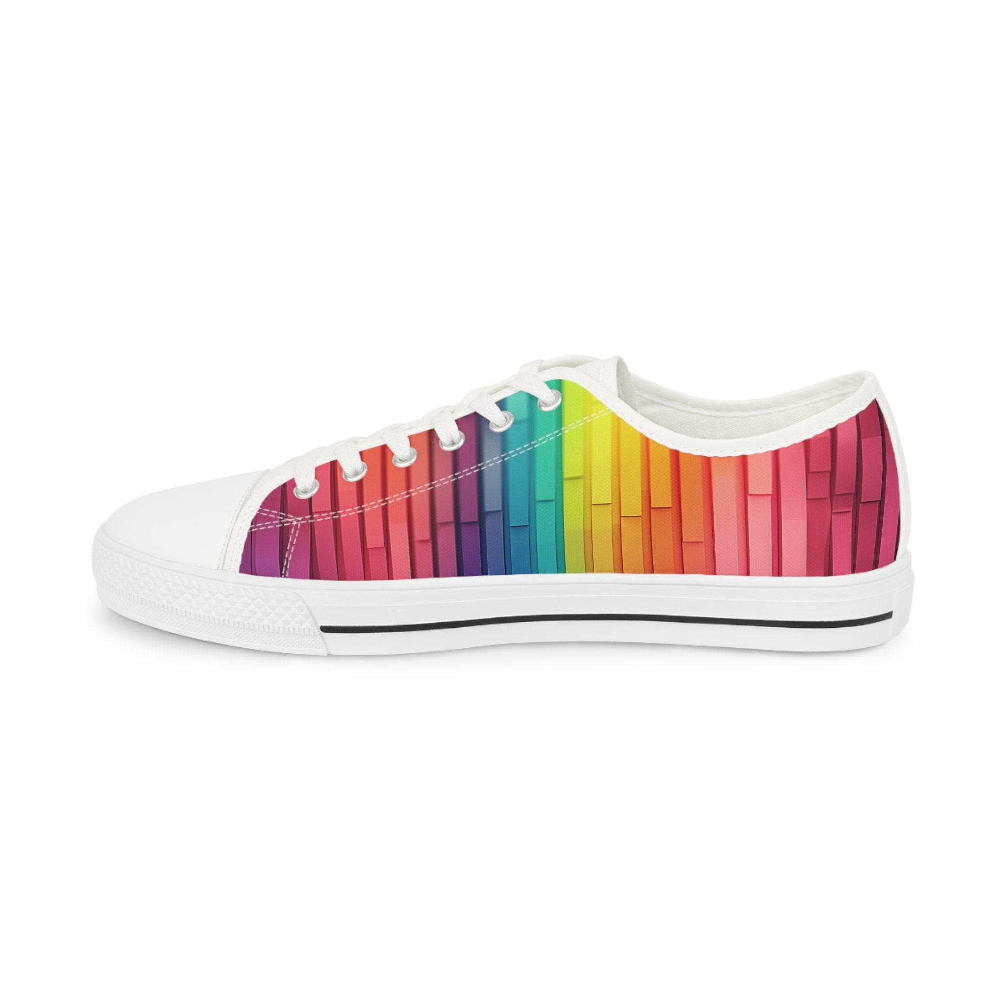 Men's Pride Spectrum Edge Low Cut Sneakers, Rainbow Geometric Shoes ...