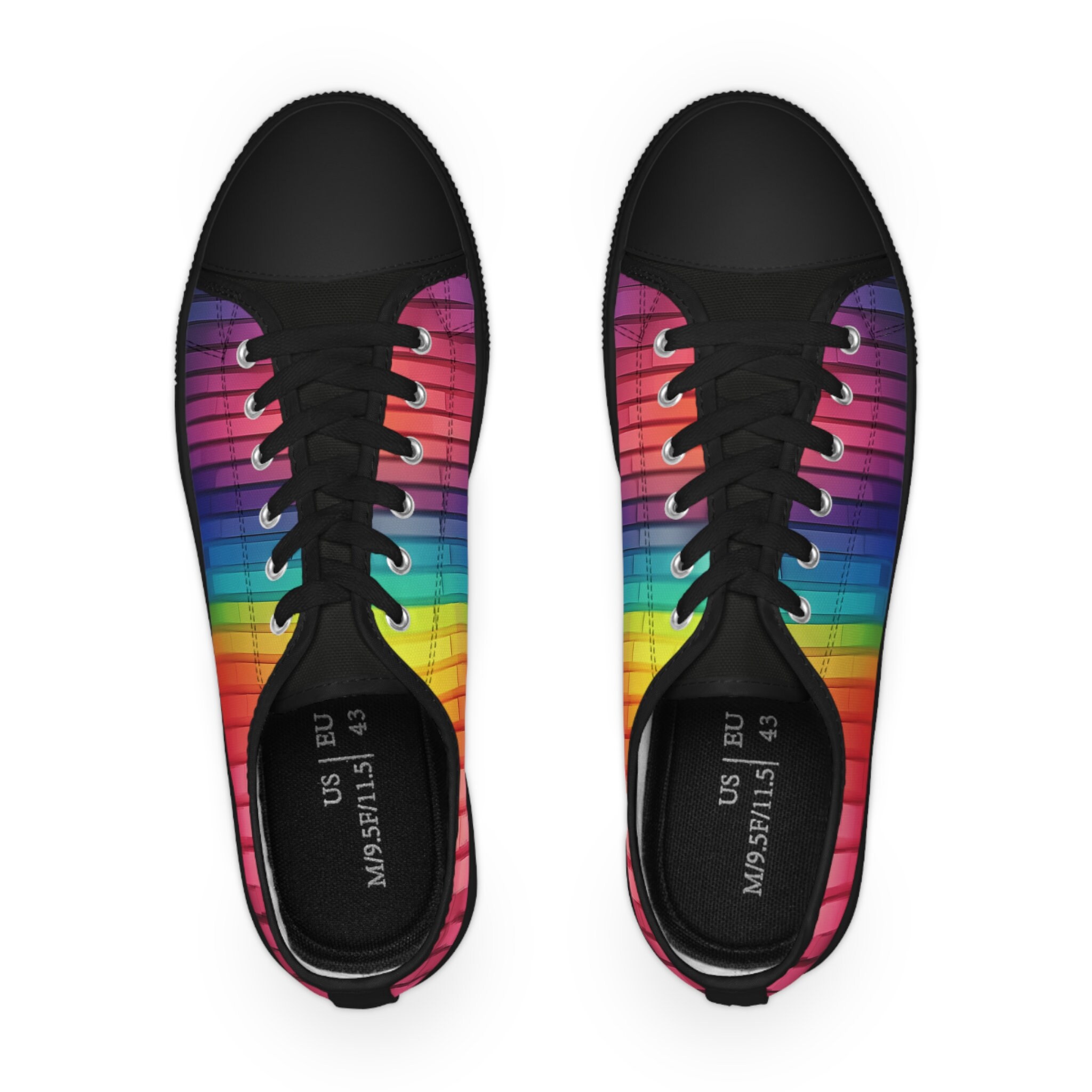 Men's Pride Spectrum Edge Low Cut Sneakers, Rainbow Geometric Shoes ...