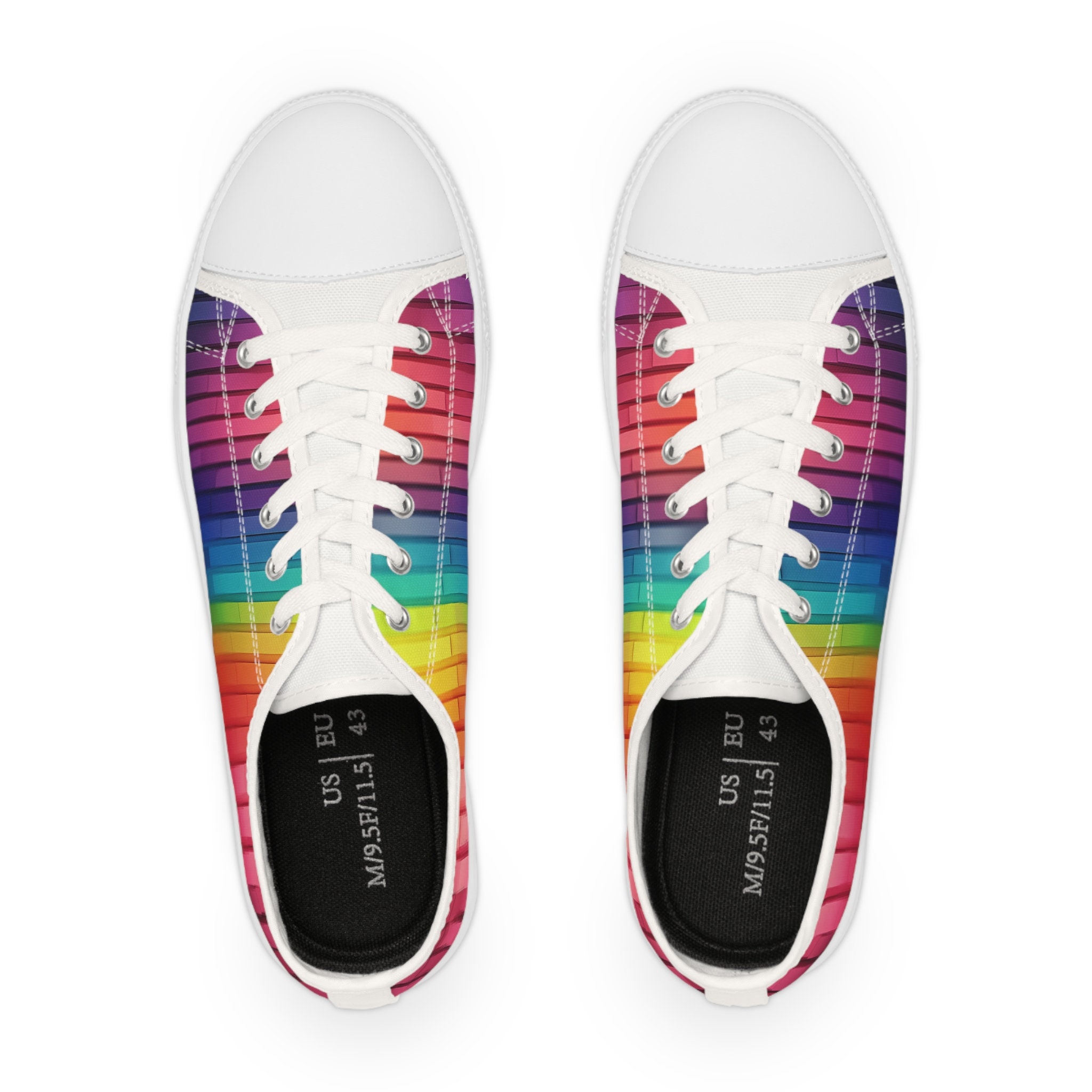 Men's Pride Spectrum Edge Low Cut Sneakers, Rainbow Geometric Shoes ...