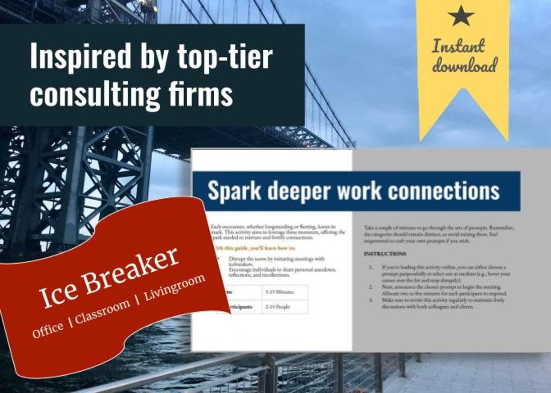 Professional Team Activity Printable | Workplace Ice Breaker and Team ...