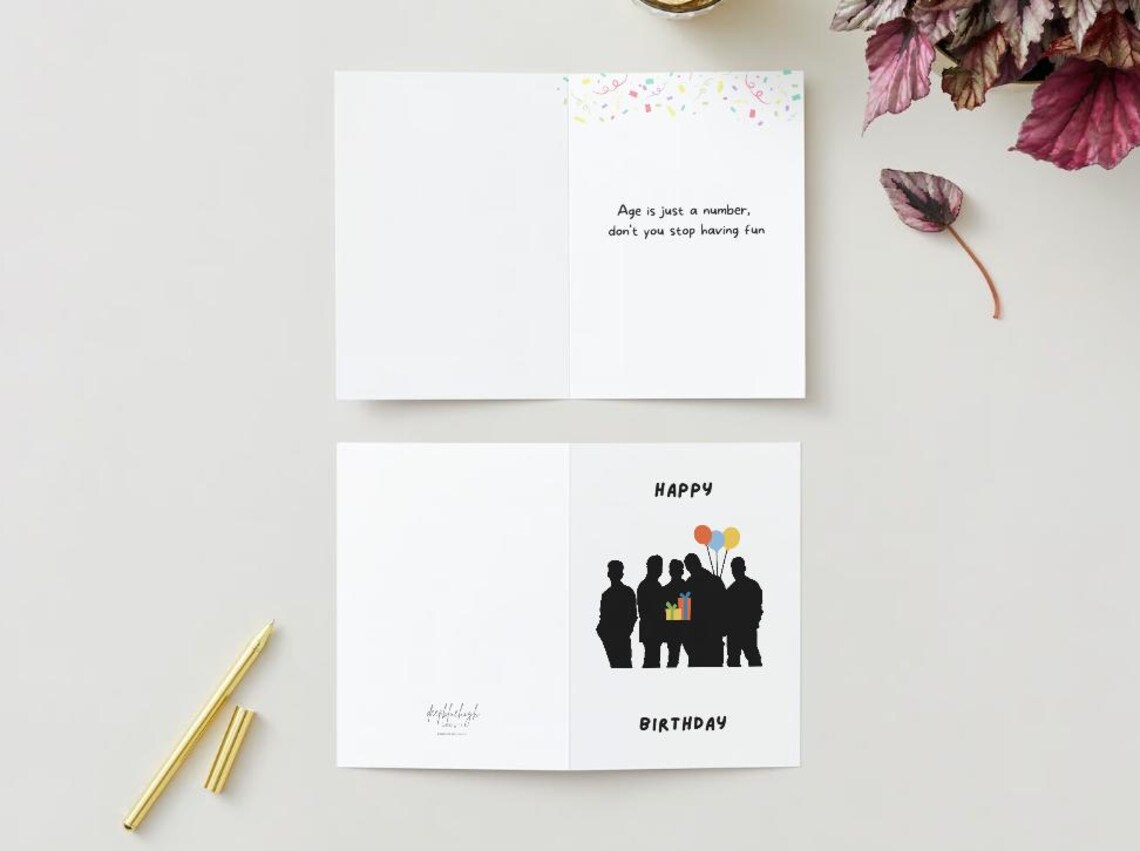 Printable Birthday Card | Boyband | Blockhead | Digital Birthday Cards ...
