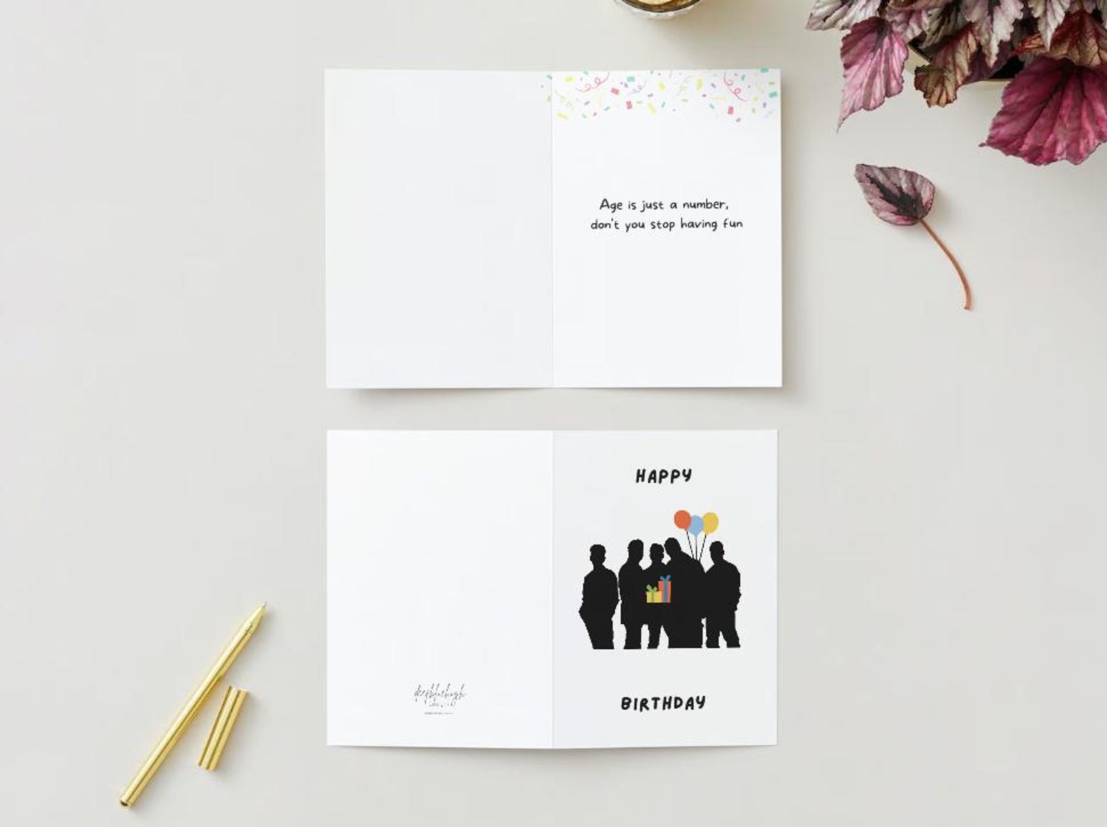 Printable Birthday Card | Boyband | Blockhead | Digital Birthday Cards ...