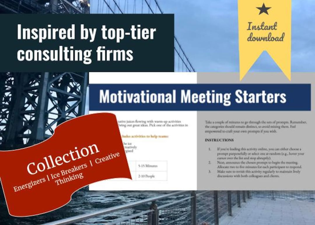 Motivational Meeting Starters Pack | Professional Team Activity ...